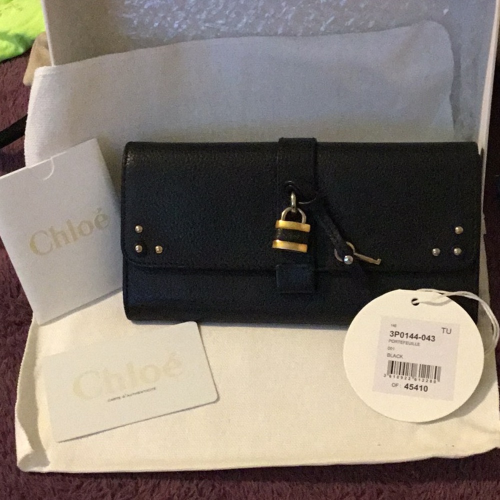 Authentic Chloe’ Paddington Black Full Size Wallet - Gem